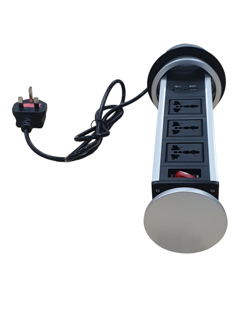 Electrical Pull Up Power Outlet With 3 universal Sockets And 2 USB ...